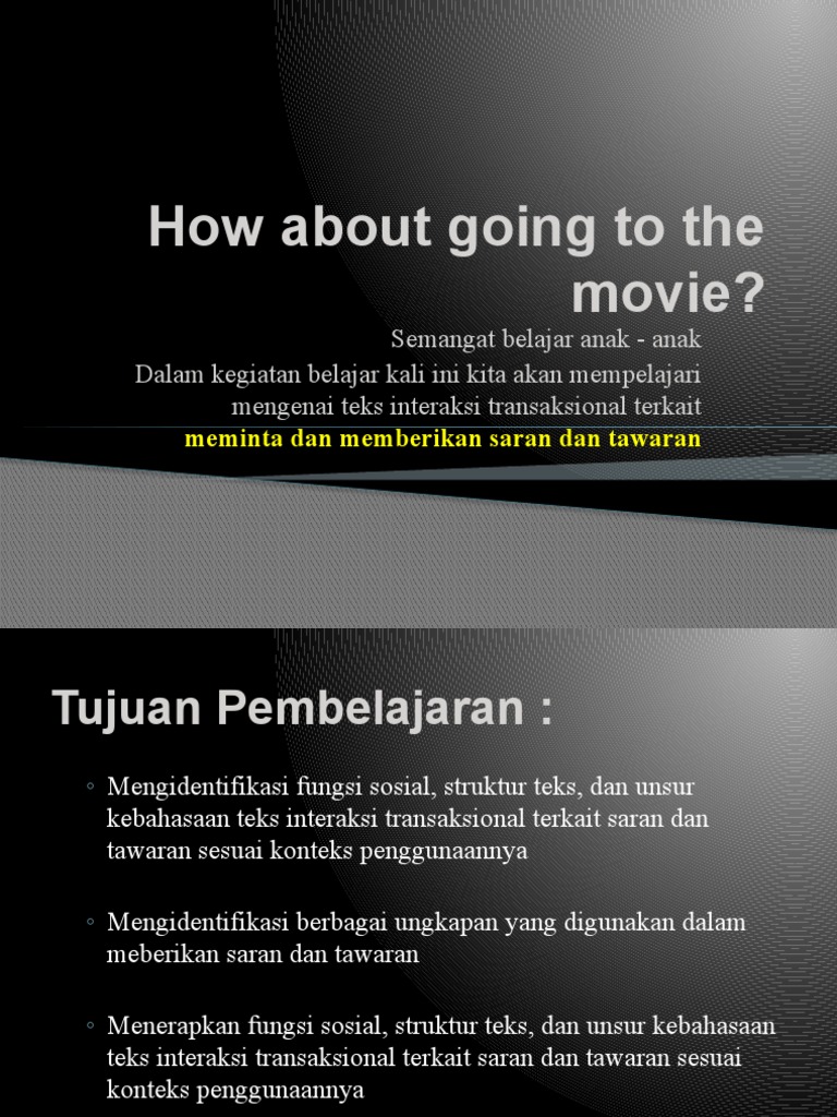 How About Going To The Movie | PDF | Verb