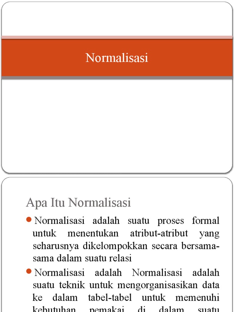 Panduan Normalisasi Data | PDF