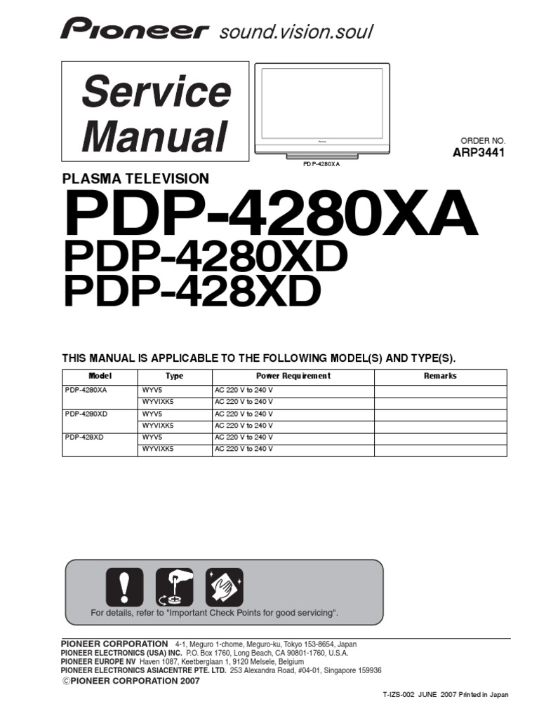 Pioneer PDP 4280xa PDP 4280xd PDP 428xd | PDF | Electrical Connector | Soldering
