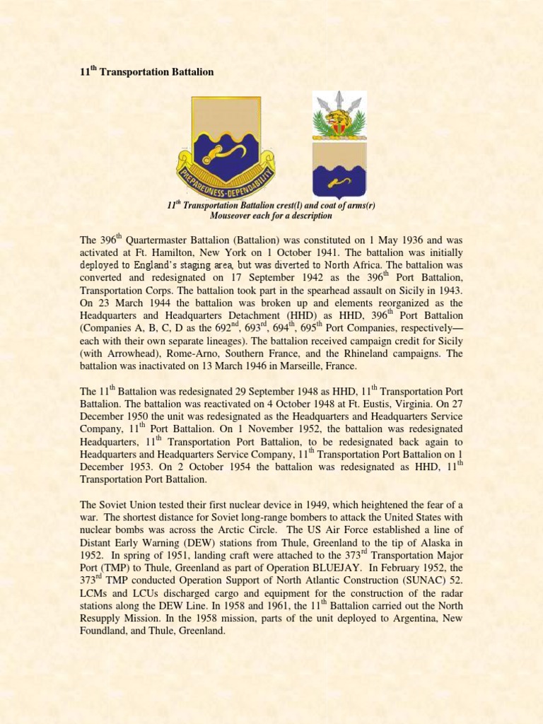 11th Trans BN | PDF | Military | Warfare