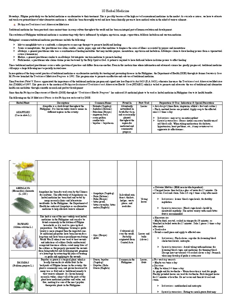 10 HERBAL MEDICINE | PDF | Medicine | Faith Healing