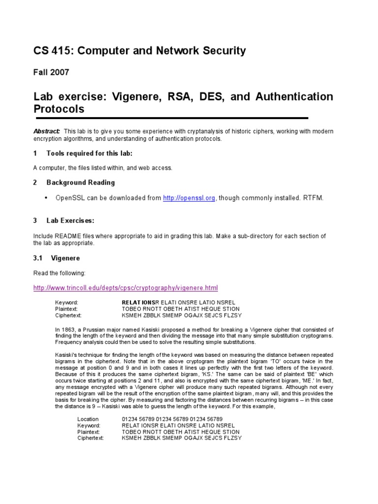 415 Lab1 Crypto | PDF