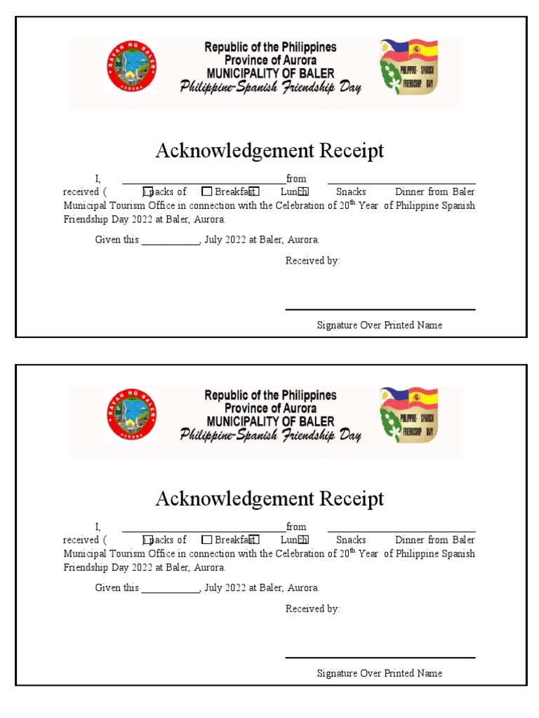 Acknowledgement Receipt | PDF