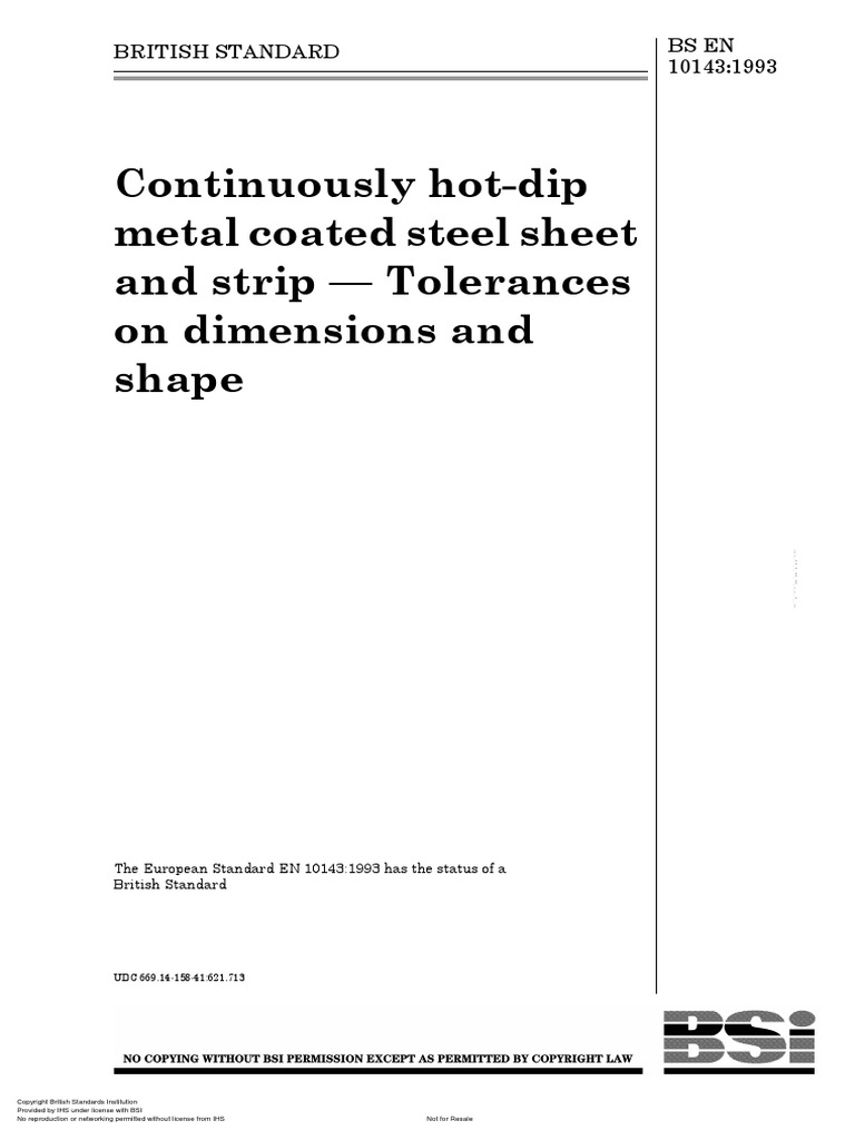 BS 10143 | PDF | Sheet Metal | Materials