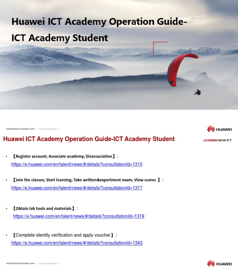 Huawei ICT Academy Operation Guide-ICT Academy Student | PDF
