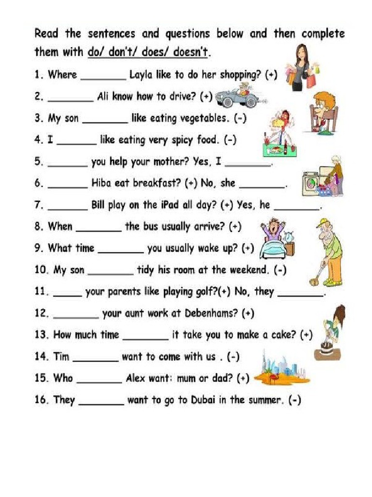 Do Does Dont Doesnt | PDF