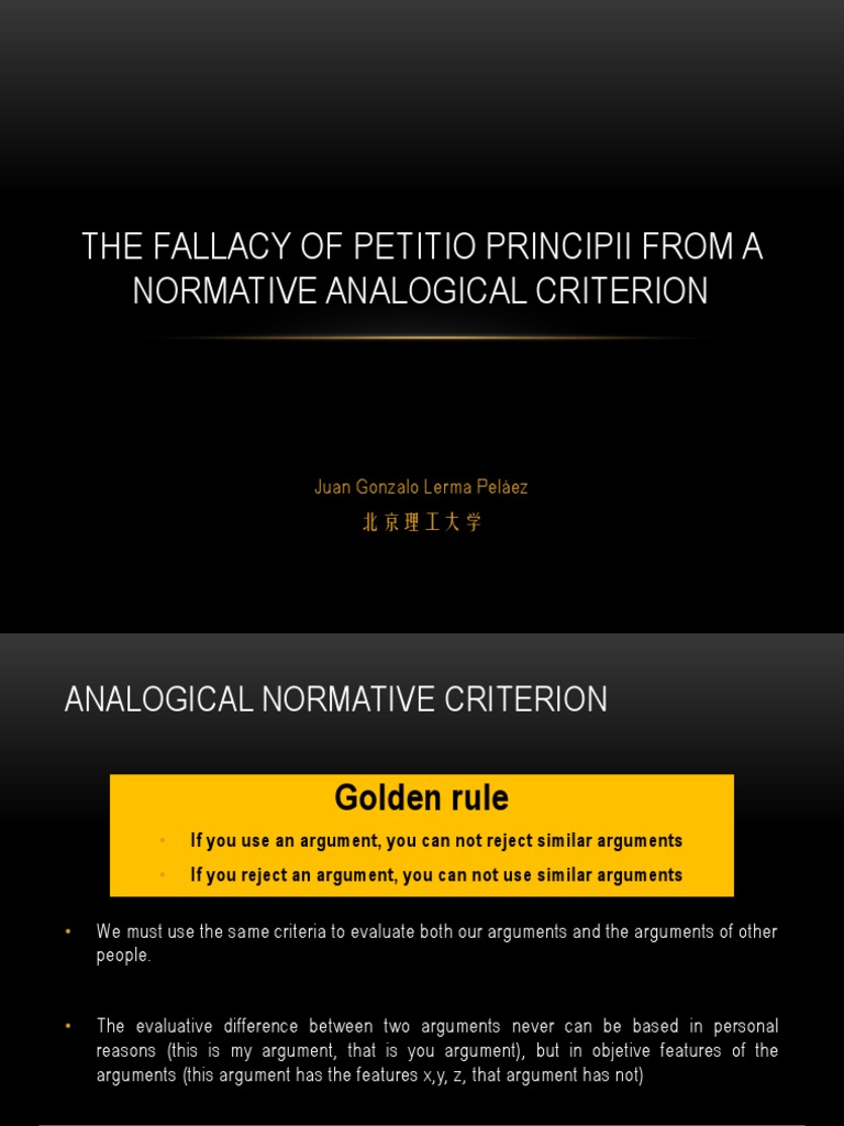 Analysis of the Fallacy of Petitio Principii From (自动保存的) (自动保存的) | PDF ...