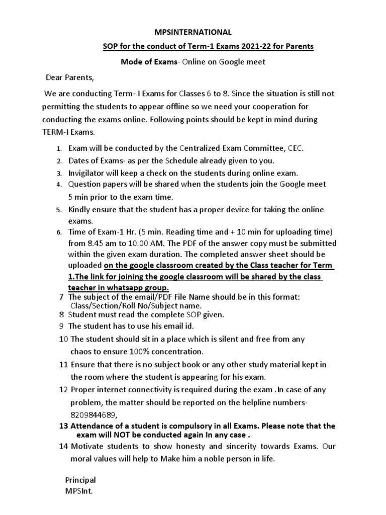 SOP For Parents | PDF | Career & Growth | Business