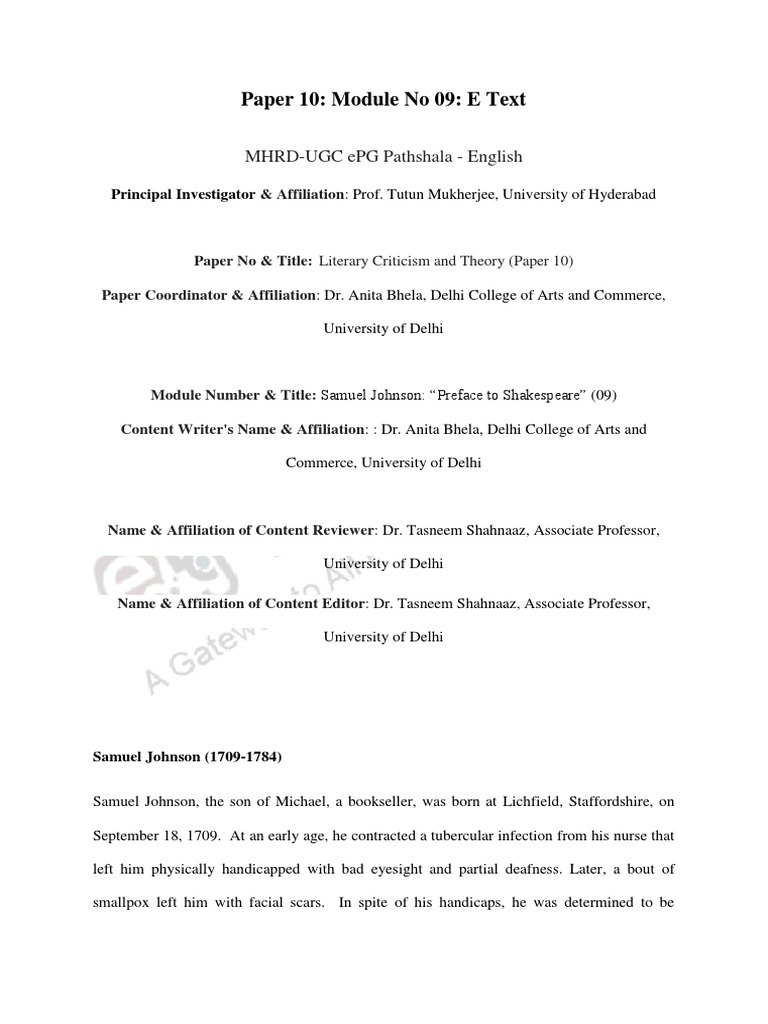 Paper 10 Module 09 EText | PDF | William Shakespeare | Virtue