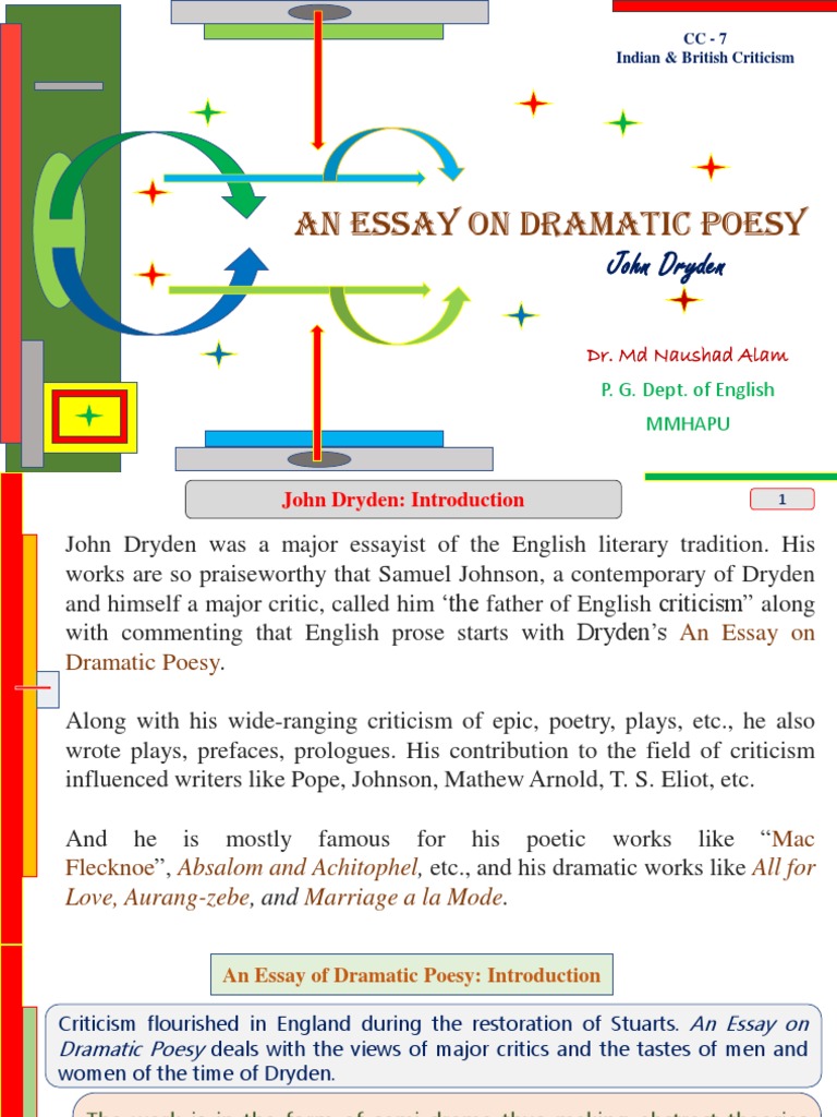 Dryden's Dramatic Poesy Analysis | PDF | John Dryden | Poetry