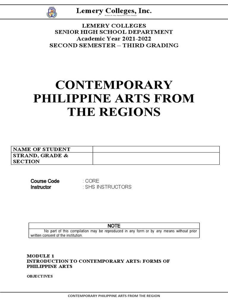 Cpar Module 3RDGP | PDF | Philippines | Sculpture