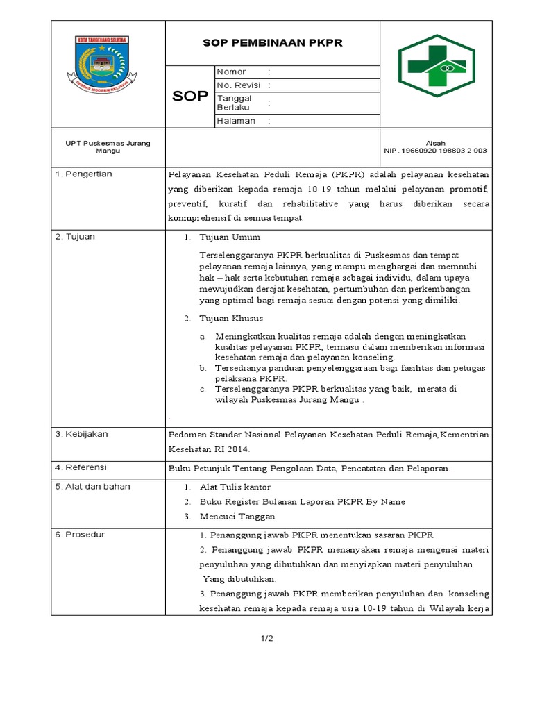 SOP PKPR 2022 Ika | PDF