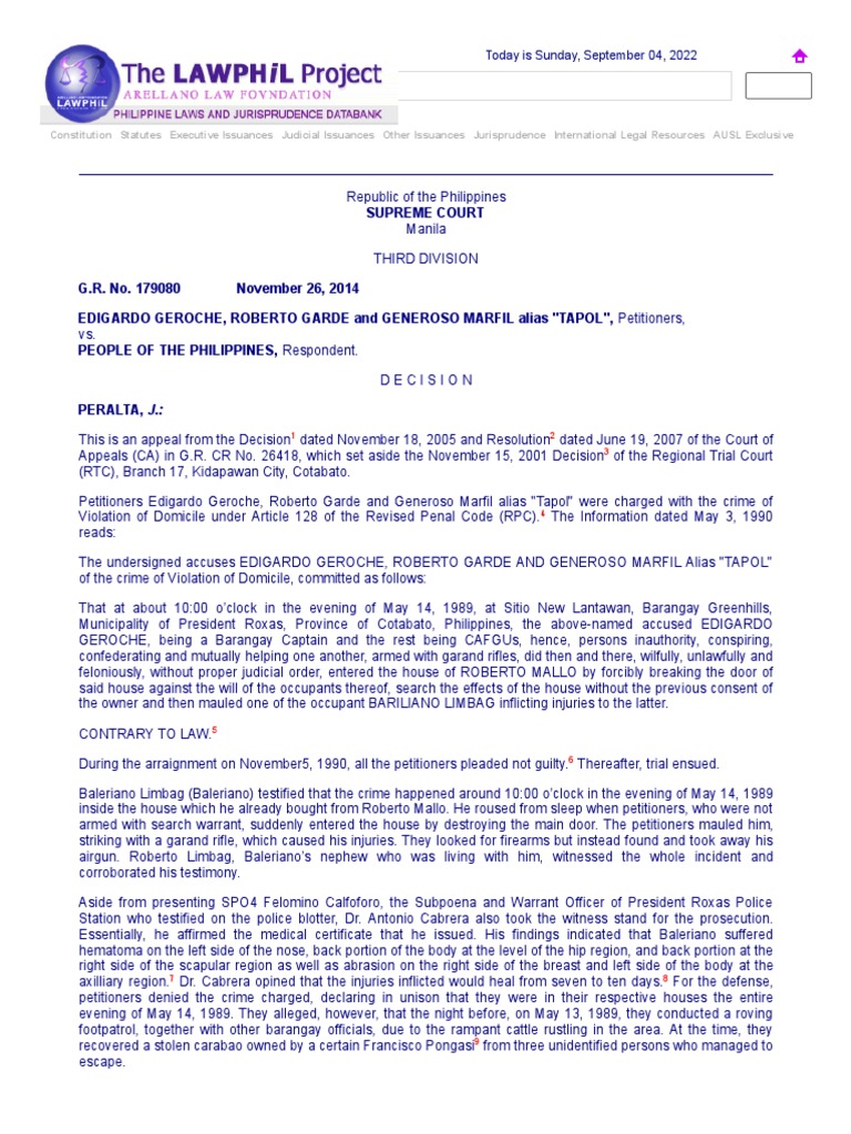 Geroche vs. People | PDF | Common Law | Judiciaries