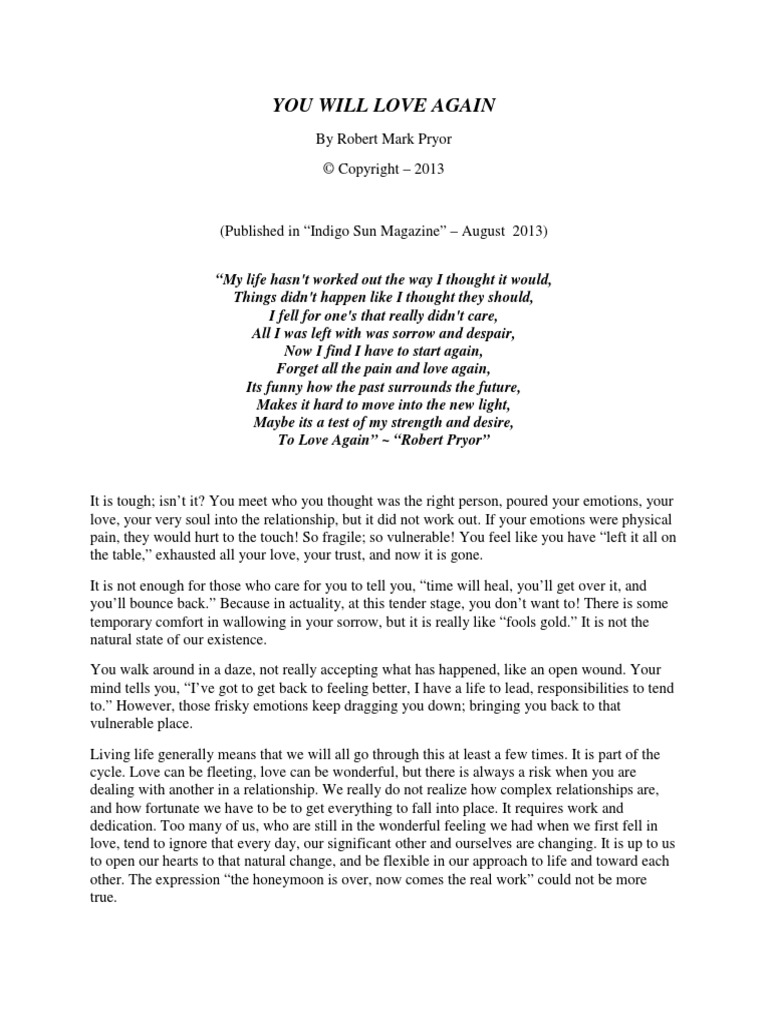 You Will Love Again | PDF | Feeling | Love