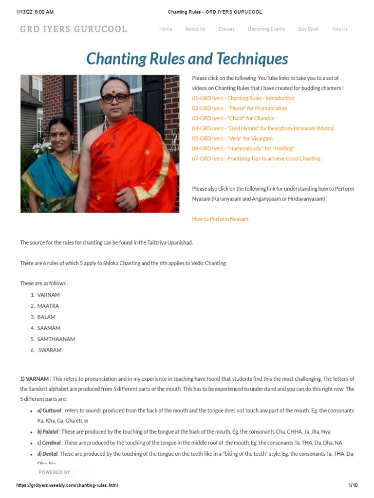 Vedic and Shloka Chanting Rules | PDF | Guru | Sanskrit