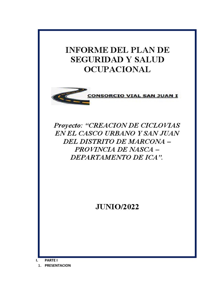 INFORME DE SEGURIDAD -OBRA MARCONA - JUNIO | PDF | Seguridad y salud ocupacional