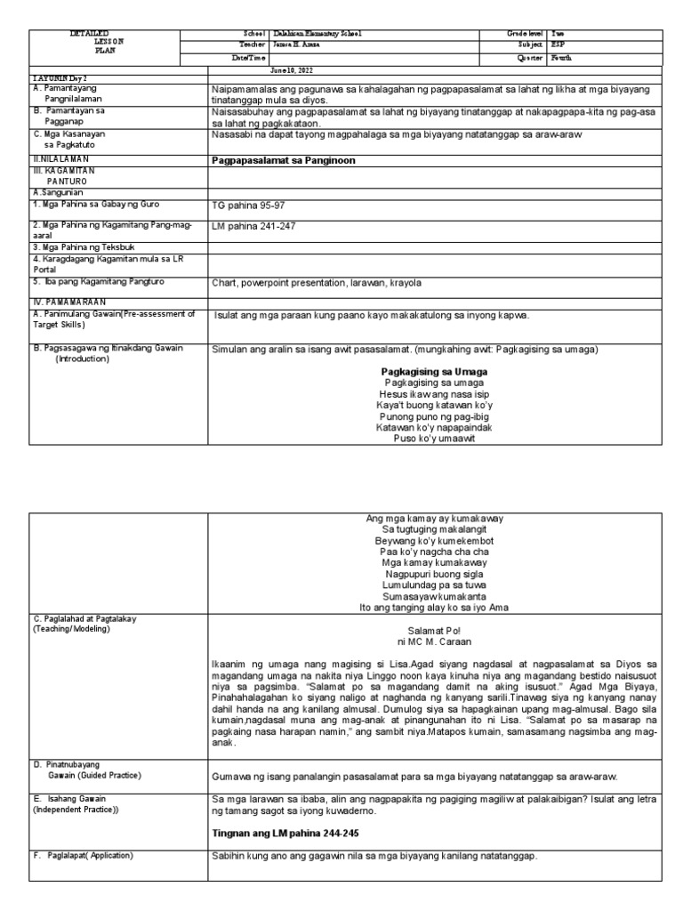 Q4 - ESP Week 4 Day 2 | PDF