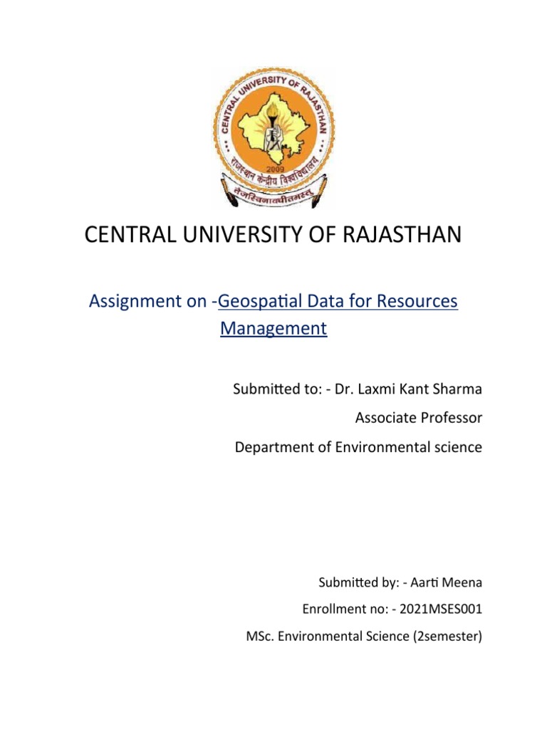 Geospatial Data For Resources Management | PDF | Geographic Information ...