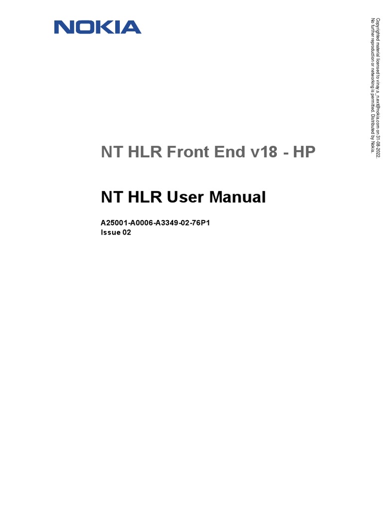 NT HLR User Manual | PDF | Communication | Information Technology ...