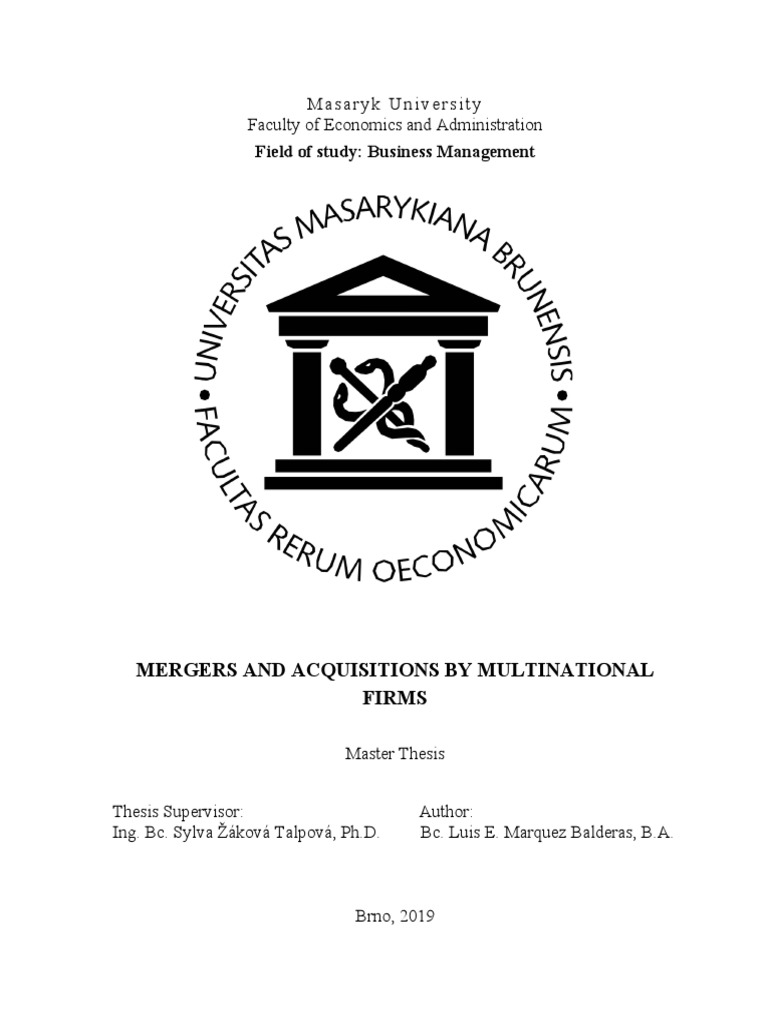 Master Thesis | PDF | Mergers And Acquisitions | Business Economics