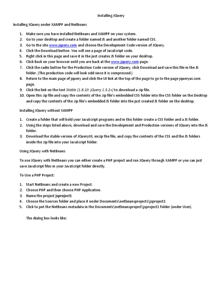 Installing JQuery | PDF | J Query | Java Script