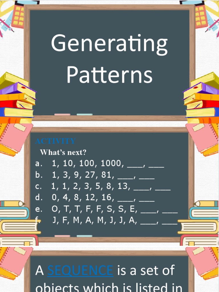 Generating Number Patterns in Sequences | PDF | Sequence | Abstract Algebra