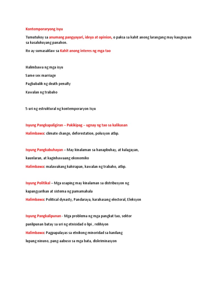 Kontemporaryong Isyu | PDF