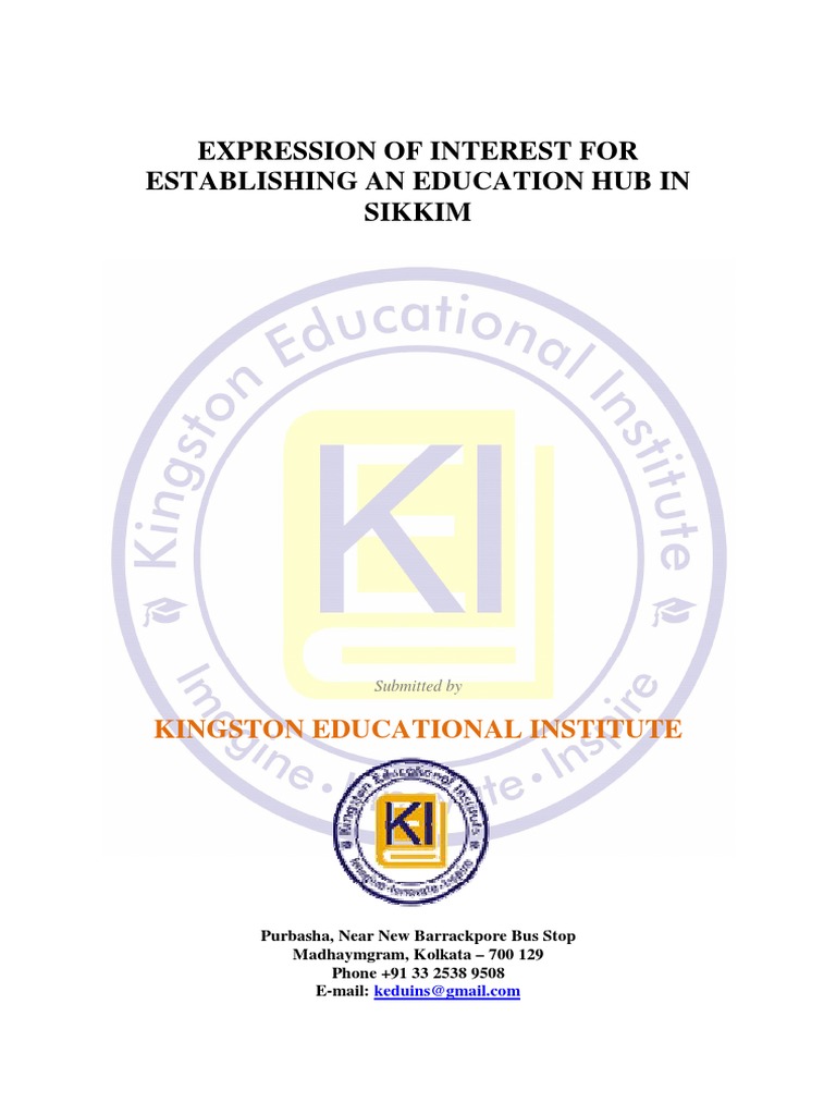 Expression of Interest For Establishing An Education Hub in Sikkim ...