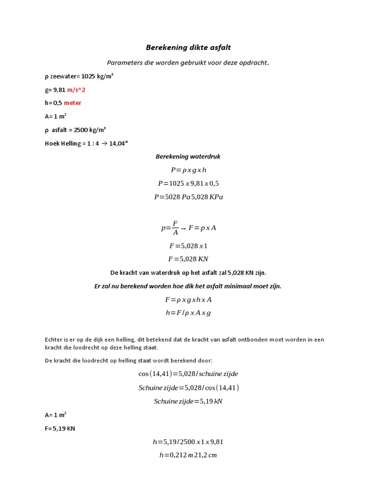Berekening Dikte Asfalt | PDF