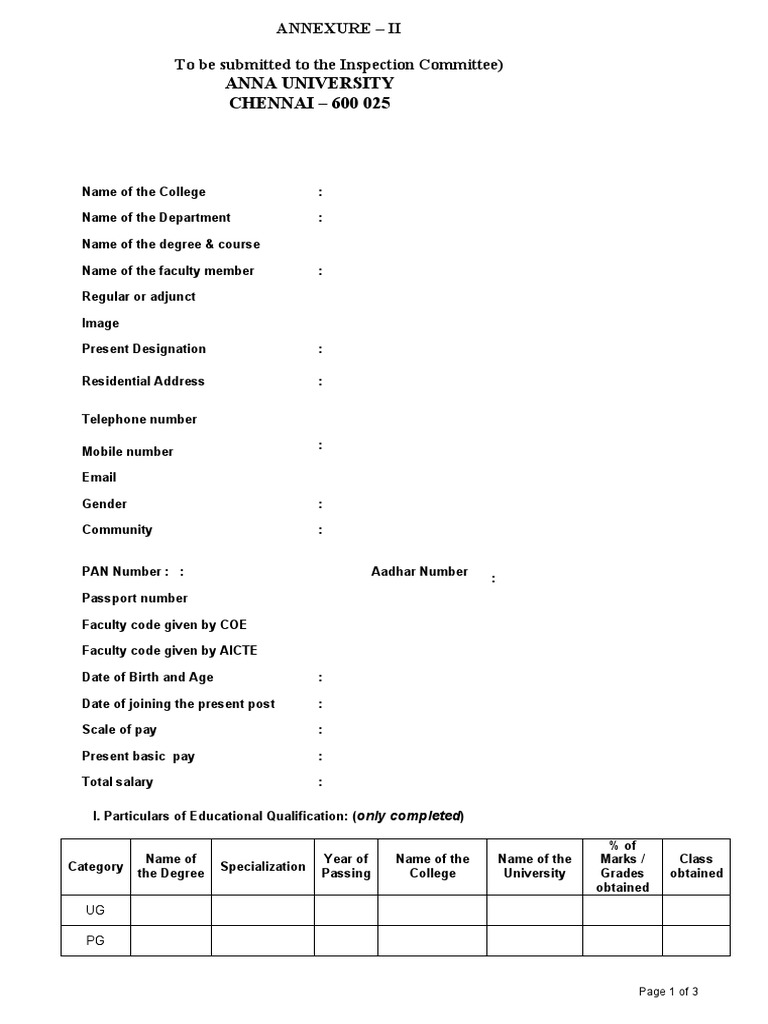 Annexure Template | PDF | Doctor Of Philosophy | Academic Degree