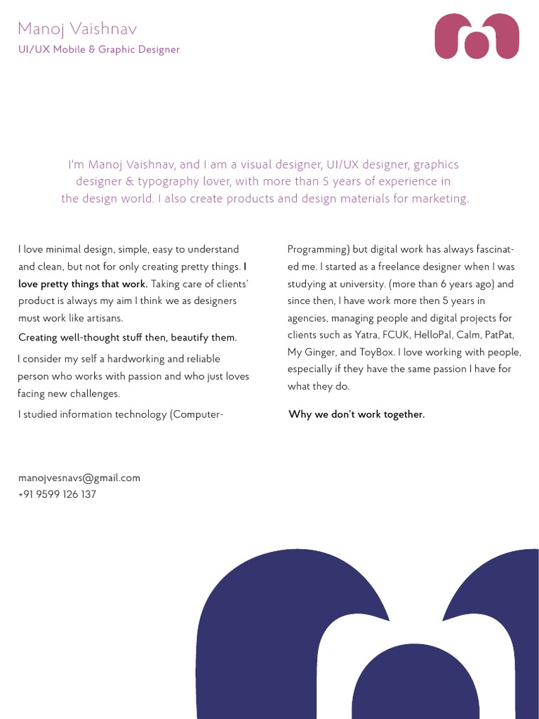 Manoj Vaishnav: Mobile & Graphic Designer with 5+ Years Experience | PDF | Mobile App | Ios