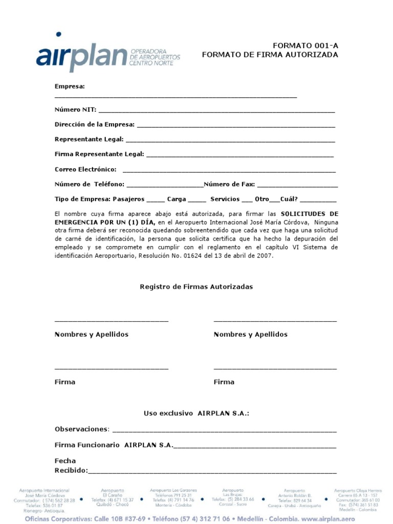 Formato 001-A Autorizacion de Firmas | PDF