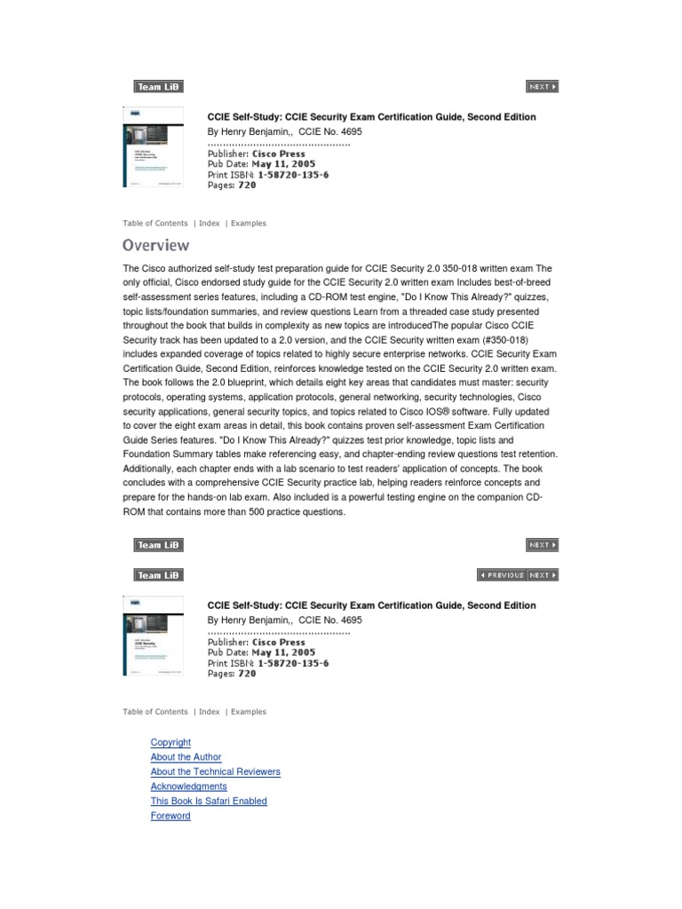 Cisco Press Ccie Security Exam Certification Guide Self Study 2nd ... Cisco Press Ccie Security Exam Certification Guide Self Study 2nd ...