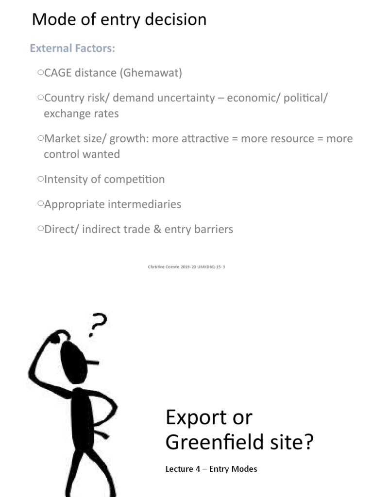 Lecture 4 Blackboard Version Entry Modes | PDF | Exports | Joint Venture