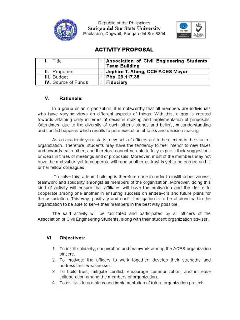 ACES Team Building Proposal 2023 | PDF | Cognition