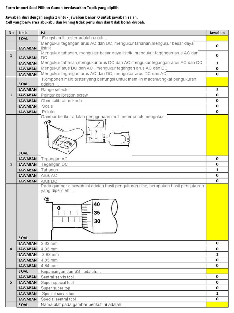Soal PTS Genap 2022 - Pdto-Kelas X TKR - Latif | PDF