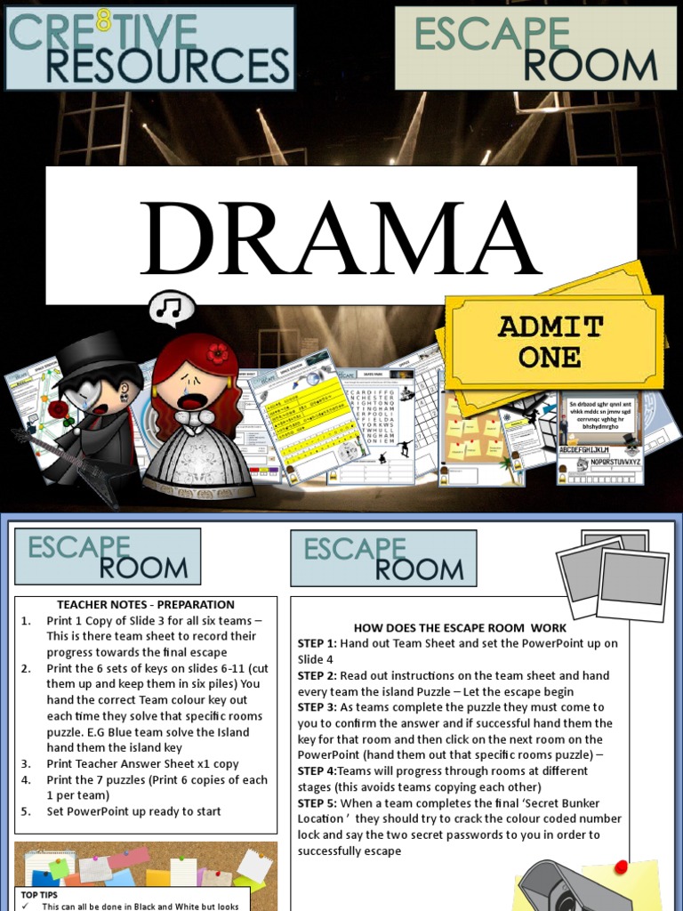 The Escape Room PowerPoint Tracker | PDF | Microsoft Power Point | Blue