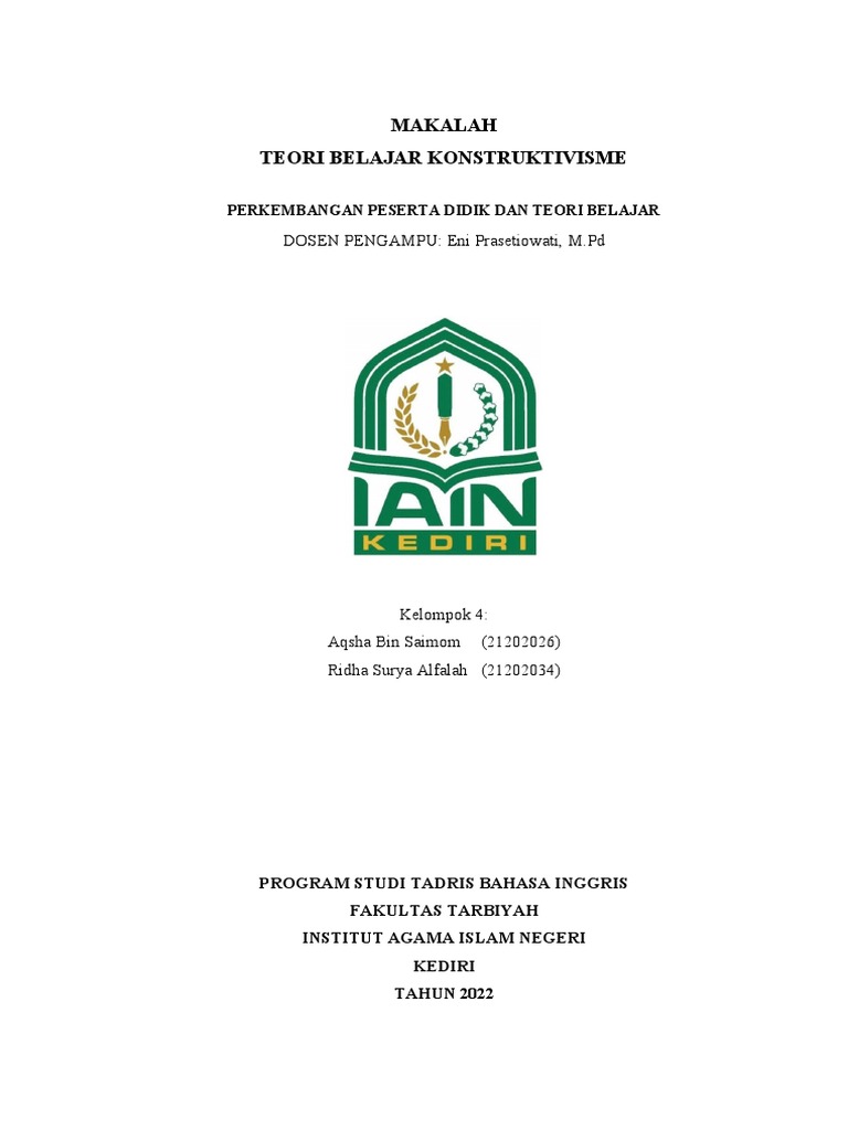 Teori Belajar Konstruktivisme | PDF Teori Belajar Konstruktivisme | PDF