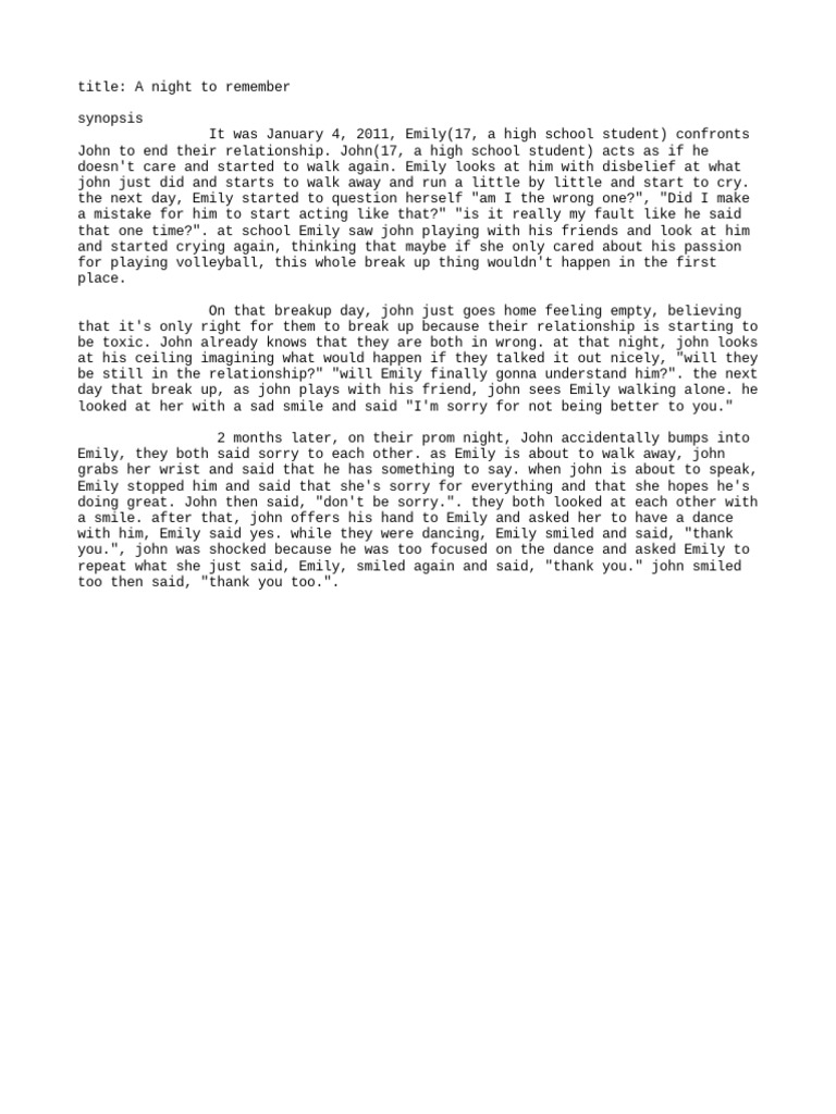 High School Breakup and Reconciliation | PDF | Mystery, Thriller ...