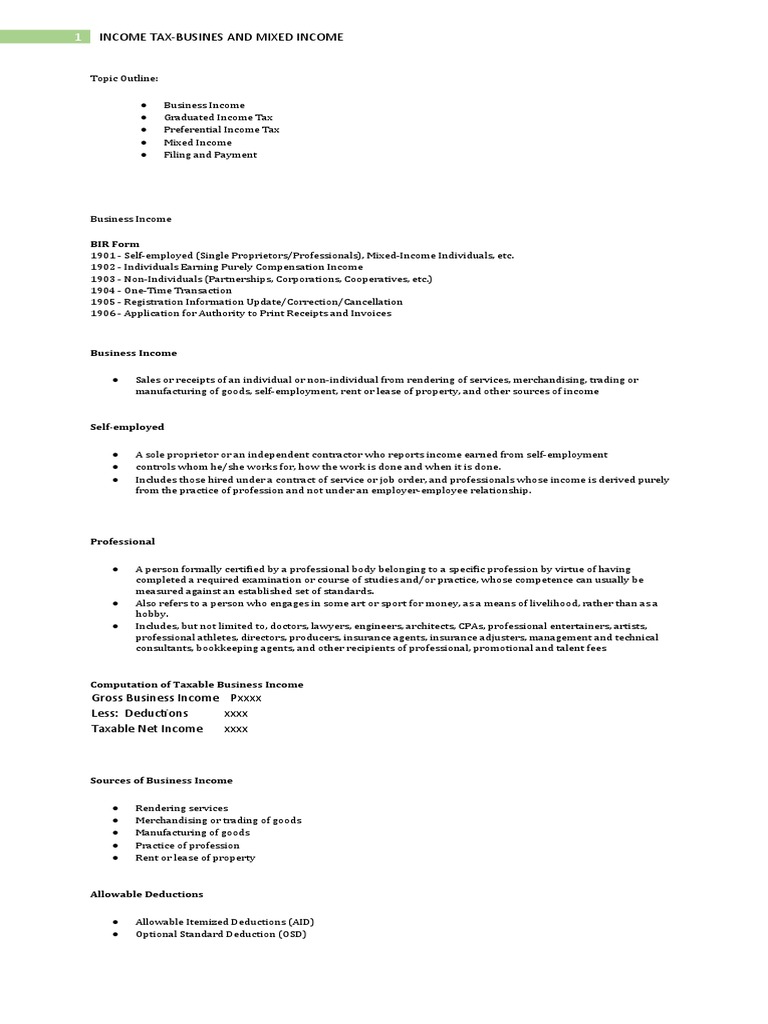 Income Tax Notes | PDF | Tax Deduction | Income Tax