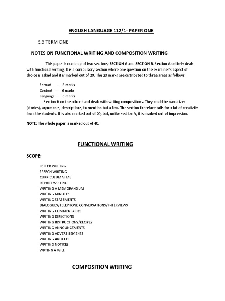 Functional Writing and Composition | PDF | Comma