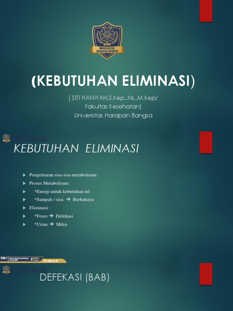 Kebutuhan Eliminasi: Urine dan Feses | PDF
