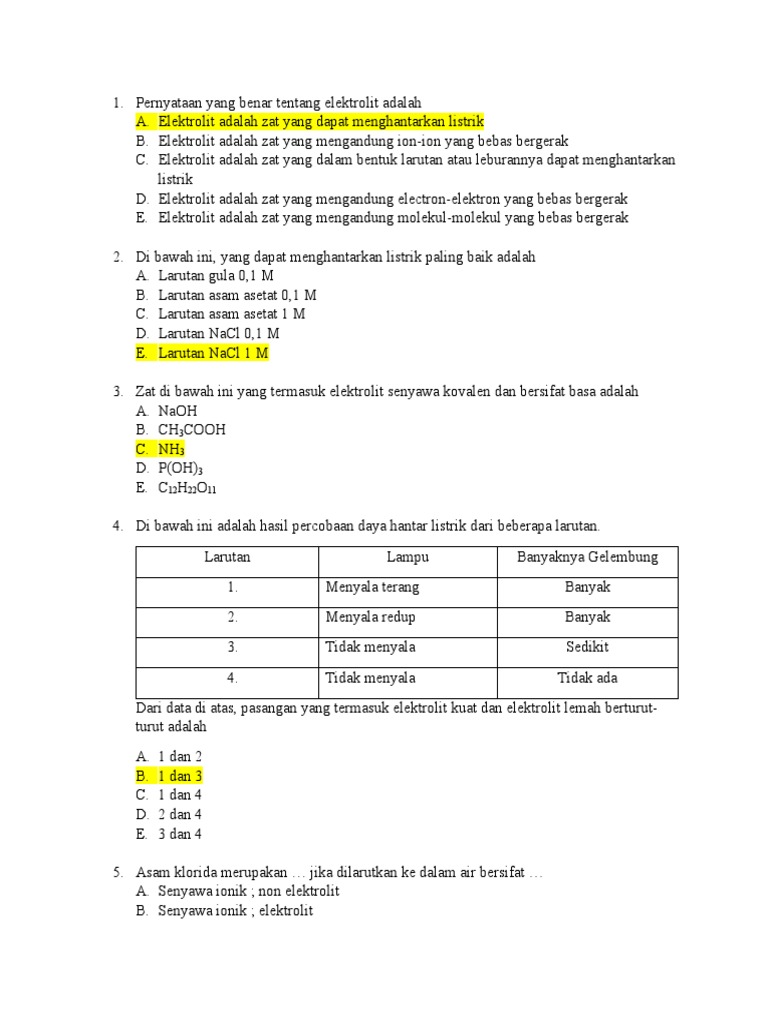 Soal Kimia Kelas X Semester 2 2022 | PDF