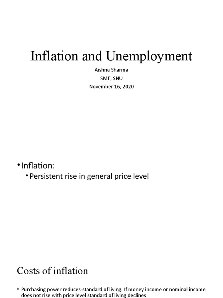 Inflation and Unemployment Dynamics | PDF | Unemployment | Inflation