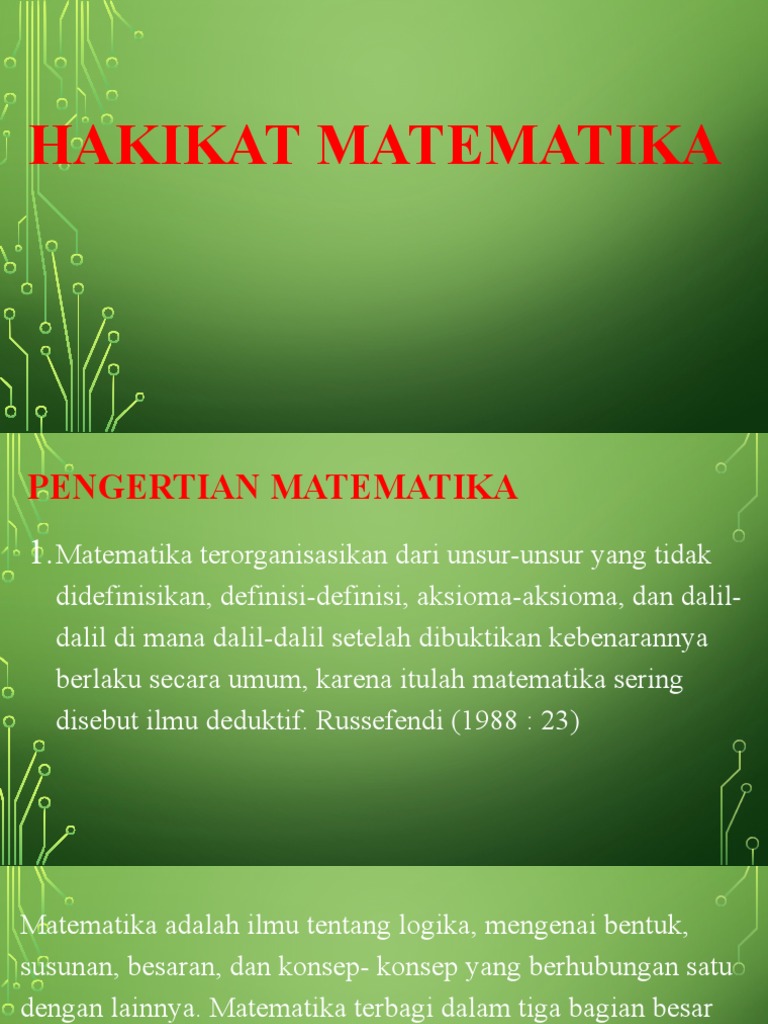 Hakikat Matematika | PDF | Metode & Bahan Ajar Hakikat Matematika | PDF | Metode & Bahan Ajar