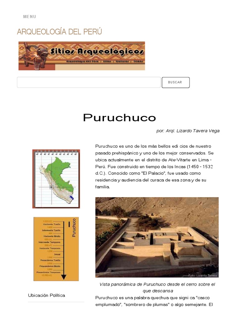 Puruchuco, Sitio Arqueologico en Lima, Peru | PDF | Perú