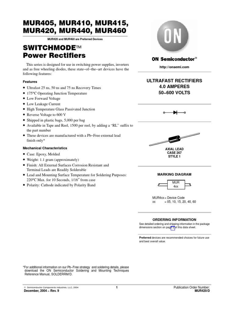 Diodo Mur460 | PDF | Rectifier | Amplifier