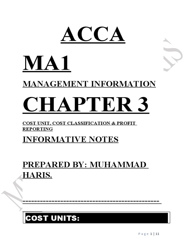 Acca Ma1 CH 3. | PDF | Cost | Expense