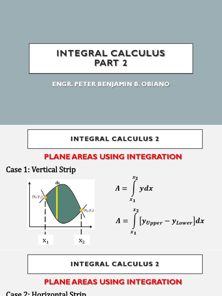 Integral Calculus 2: Plane Areas & Volumes | PDF | Volume | Area