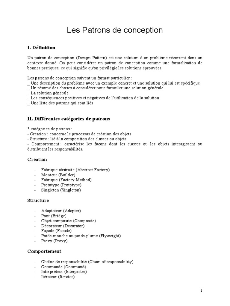 Design Pattern | PDF | Java (Langage de programmation) | Patron de conception